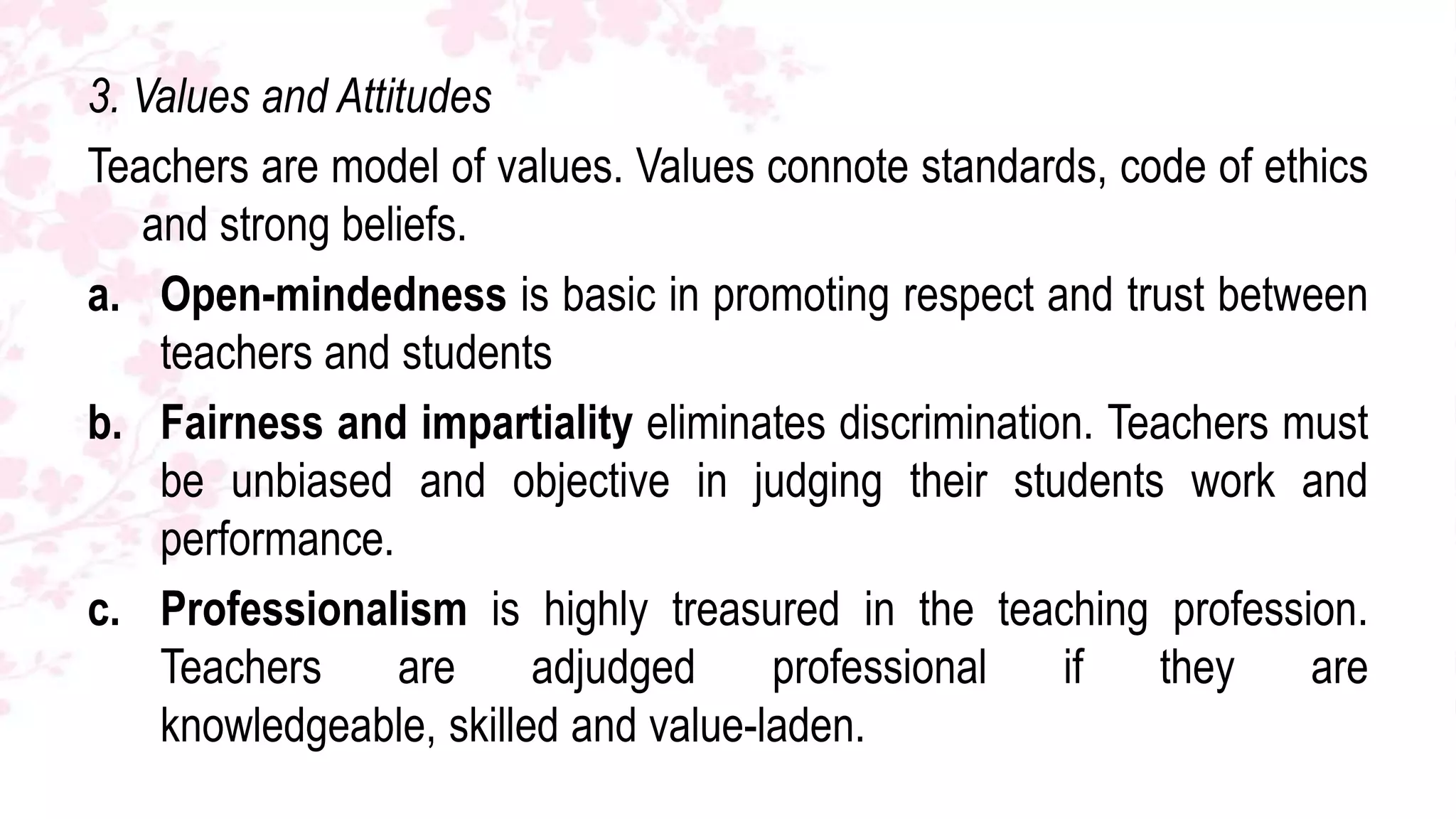 The elements of teaching and learning | PPTX