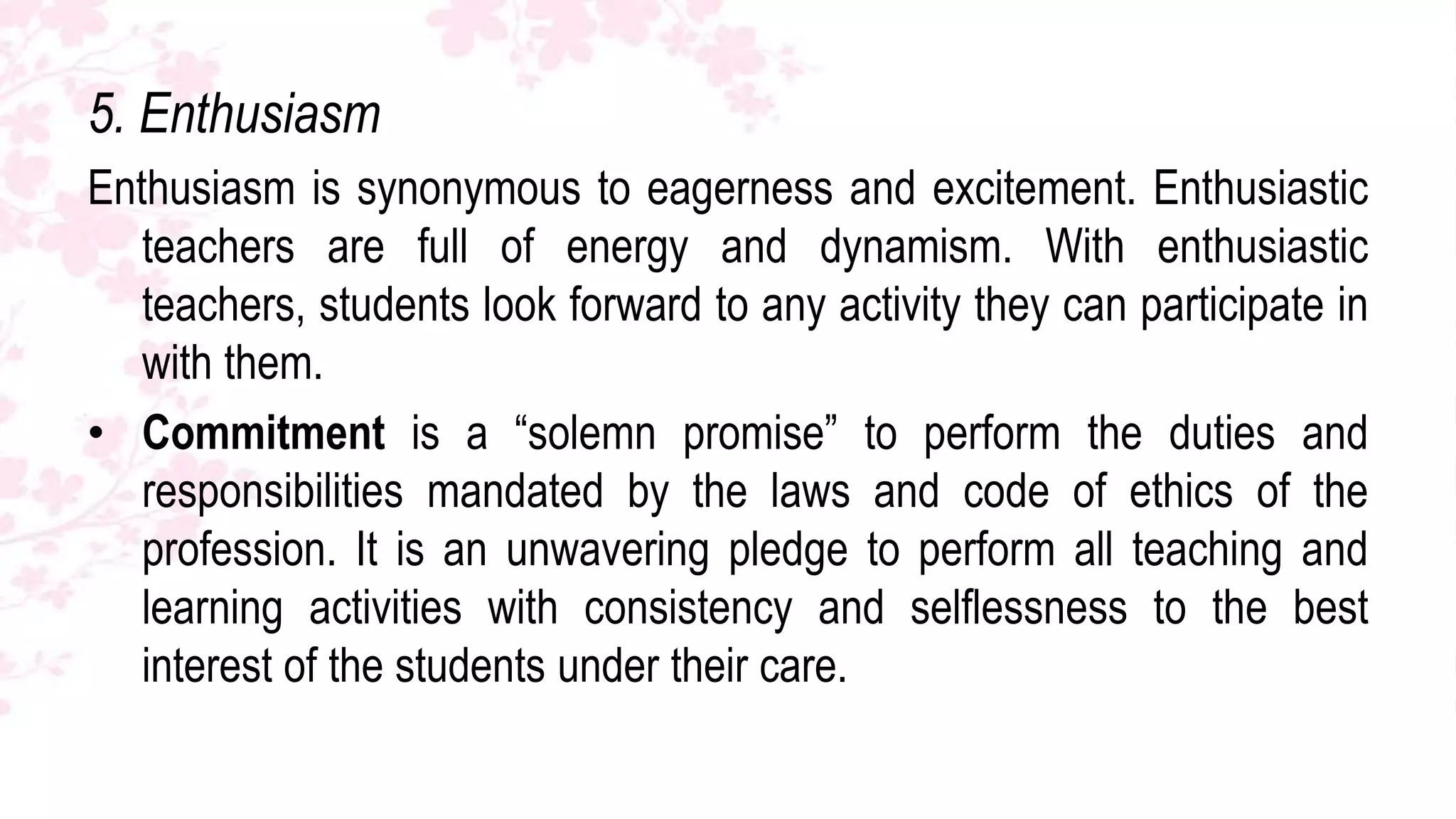 The elements of teaching and learning | PPTX