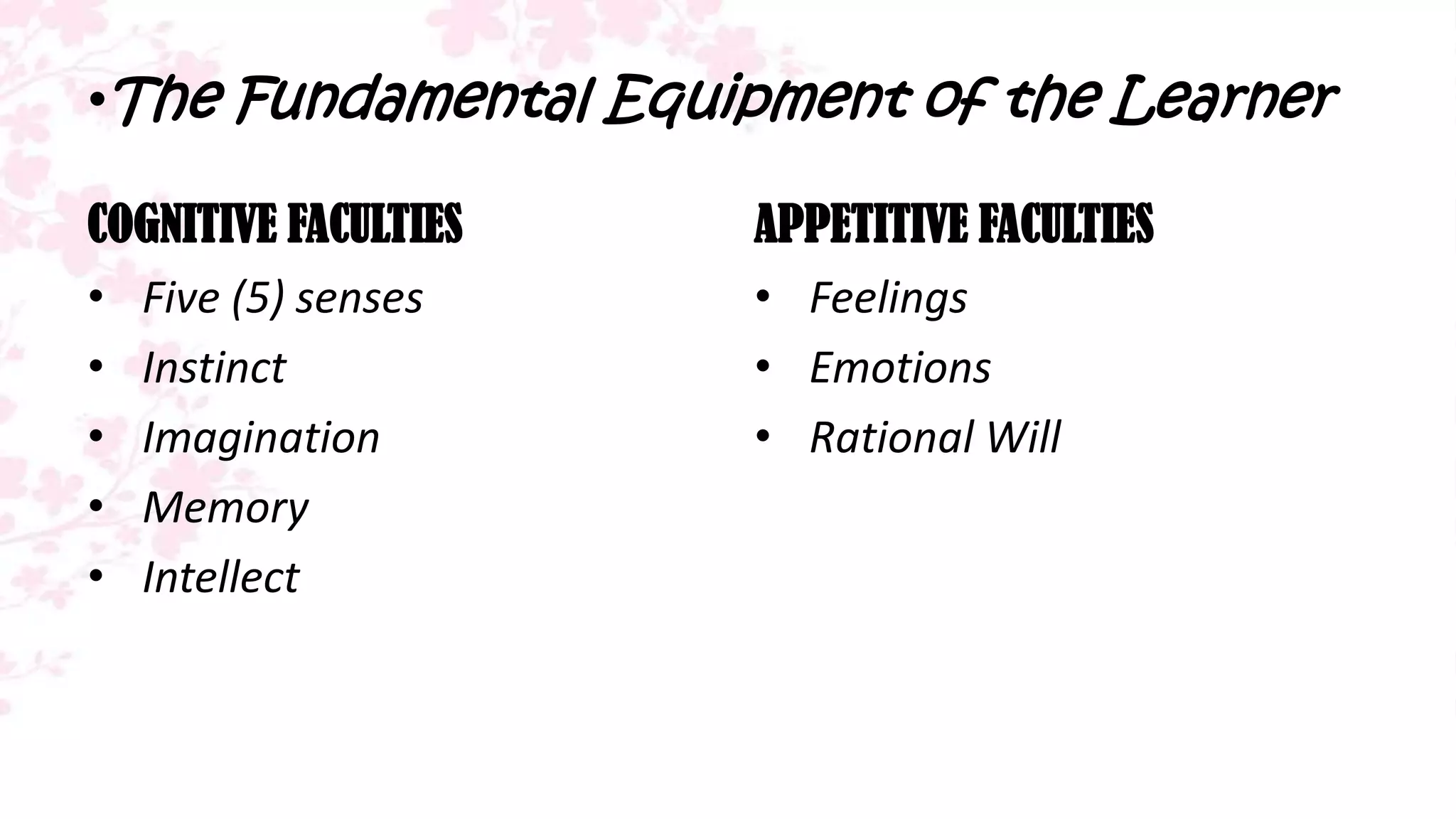 The elements of teaching and learning | PPTX