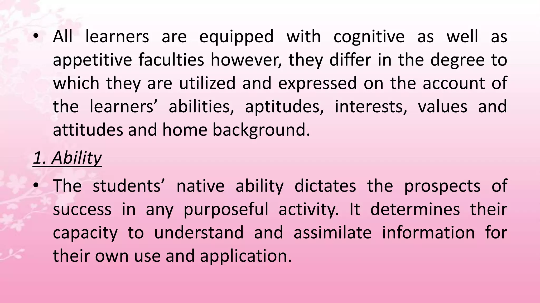 The elements of teaching and learning | PPTX