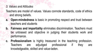 The elements of teaching and learning | PPTX