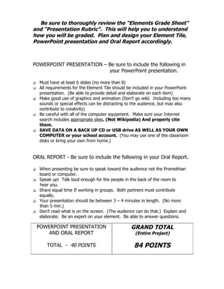 The elements requirement sheet 1 | PDF