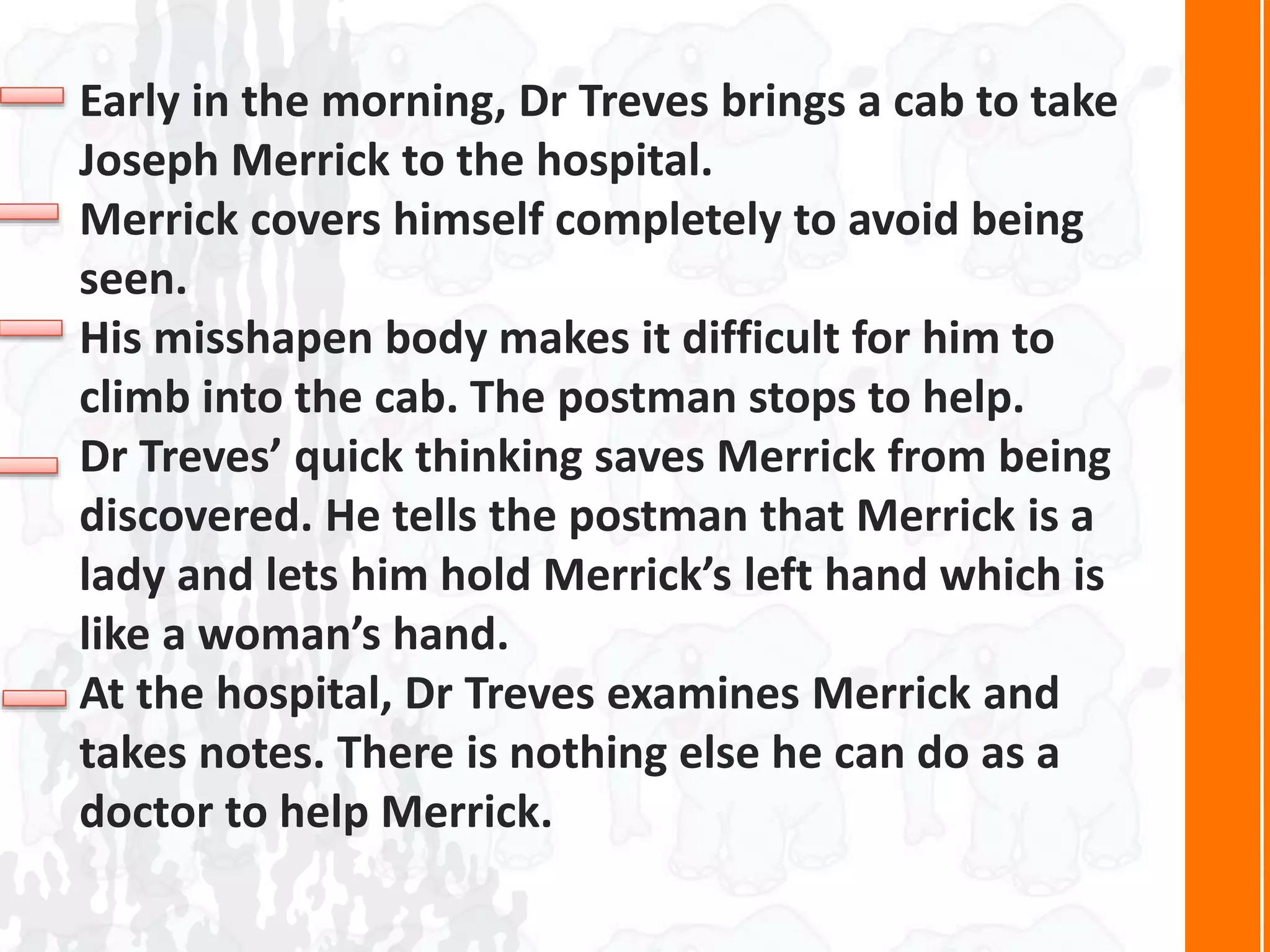 The Elephant Man (Chapter Summaries, Setting & Characters) | PPTX