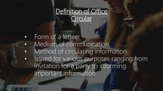Office Memo, Circular, Orders, Notes | PPTX
