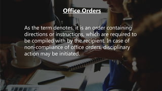 Office Memo, Circular, Orders, Notes | PPTX