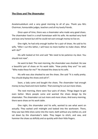 The elves and the shoemaker | DOC