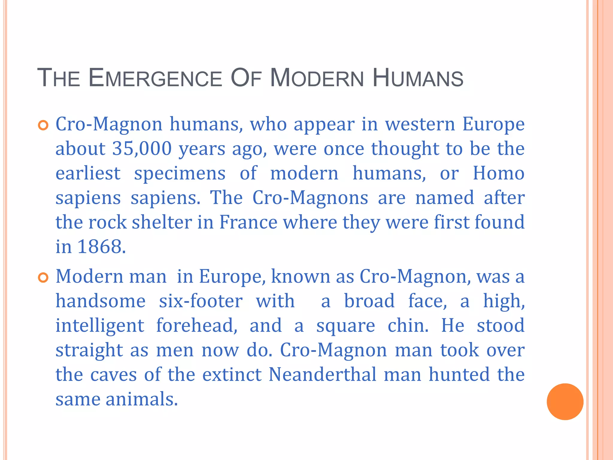 The Emergence Of Homo Sapiens | PPTX