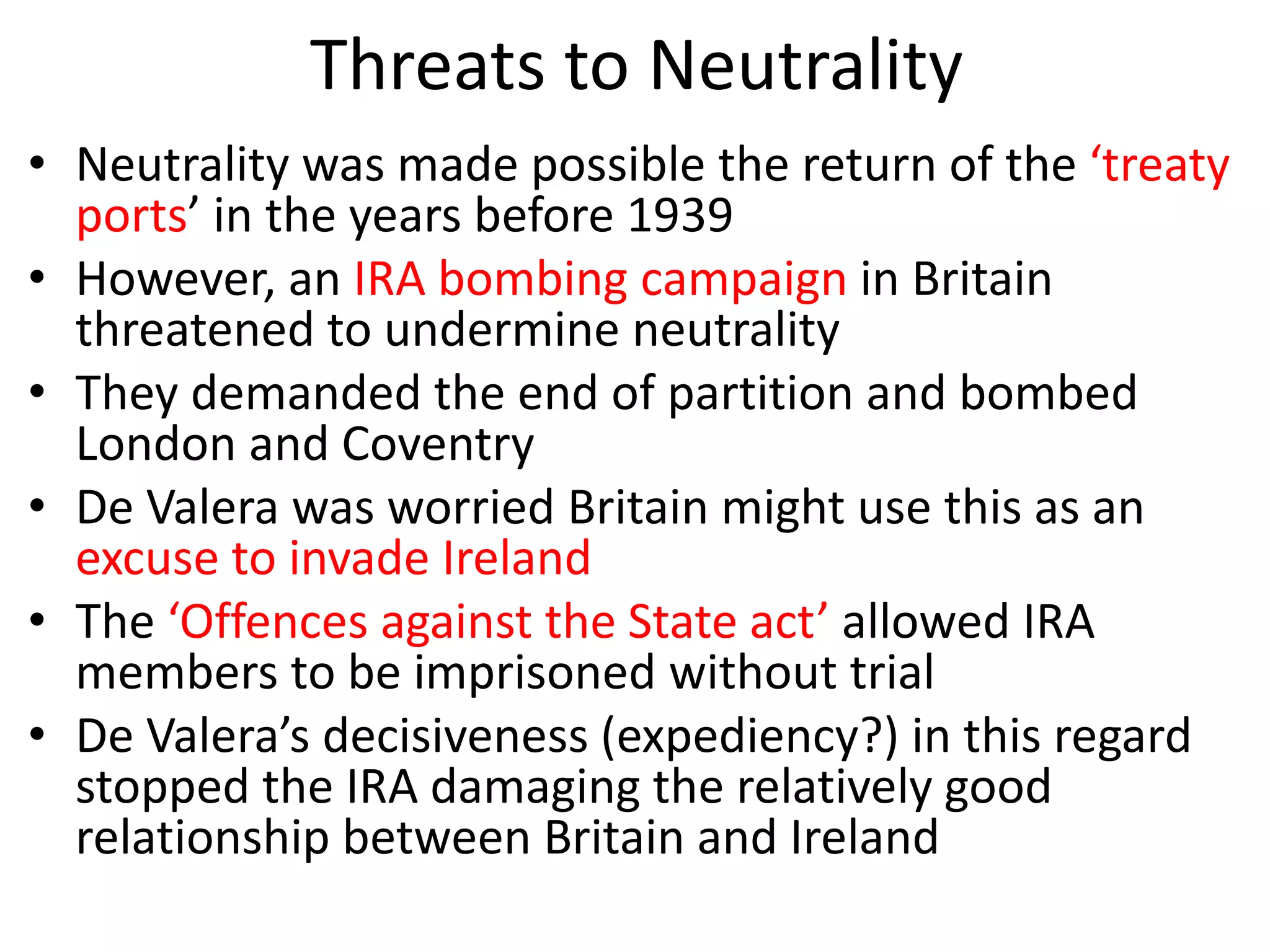 The Emergency: Ireland during World War II | PPTX