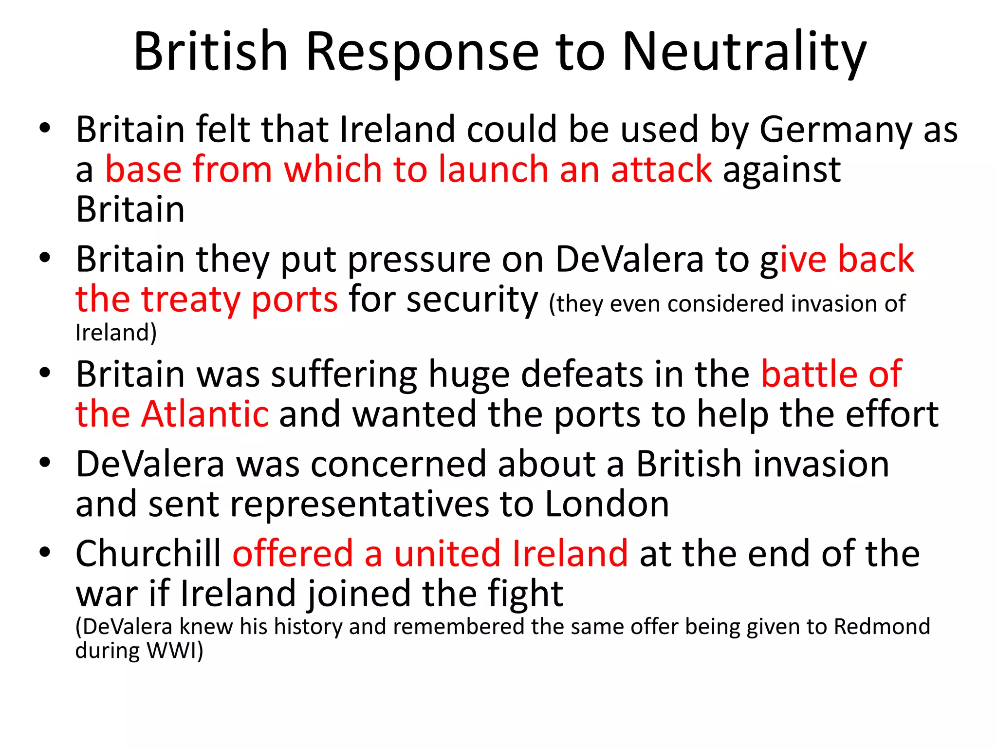 The Emergency: Ireland during World War II | PPTX