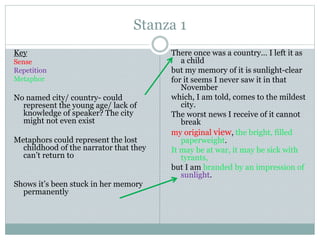 The Emigree - Carol Rumens | PPTX