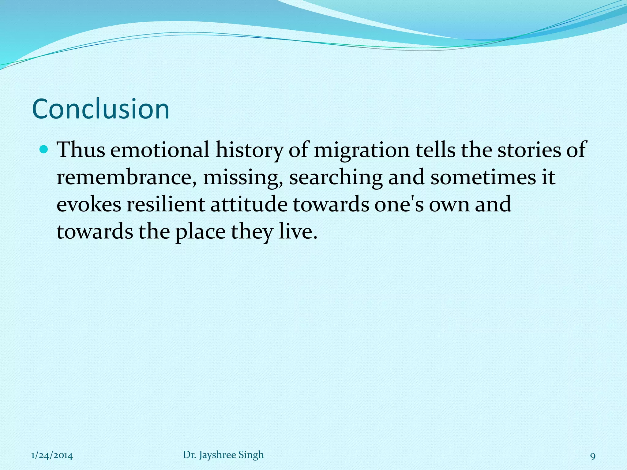 The emotions of migration | PPT