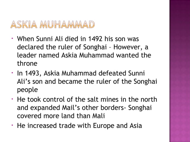 The Empire of Songhai | PPT | Islam | Religion & Spirituality