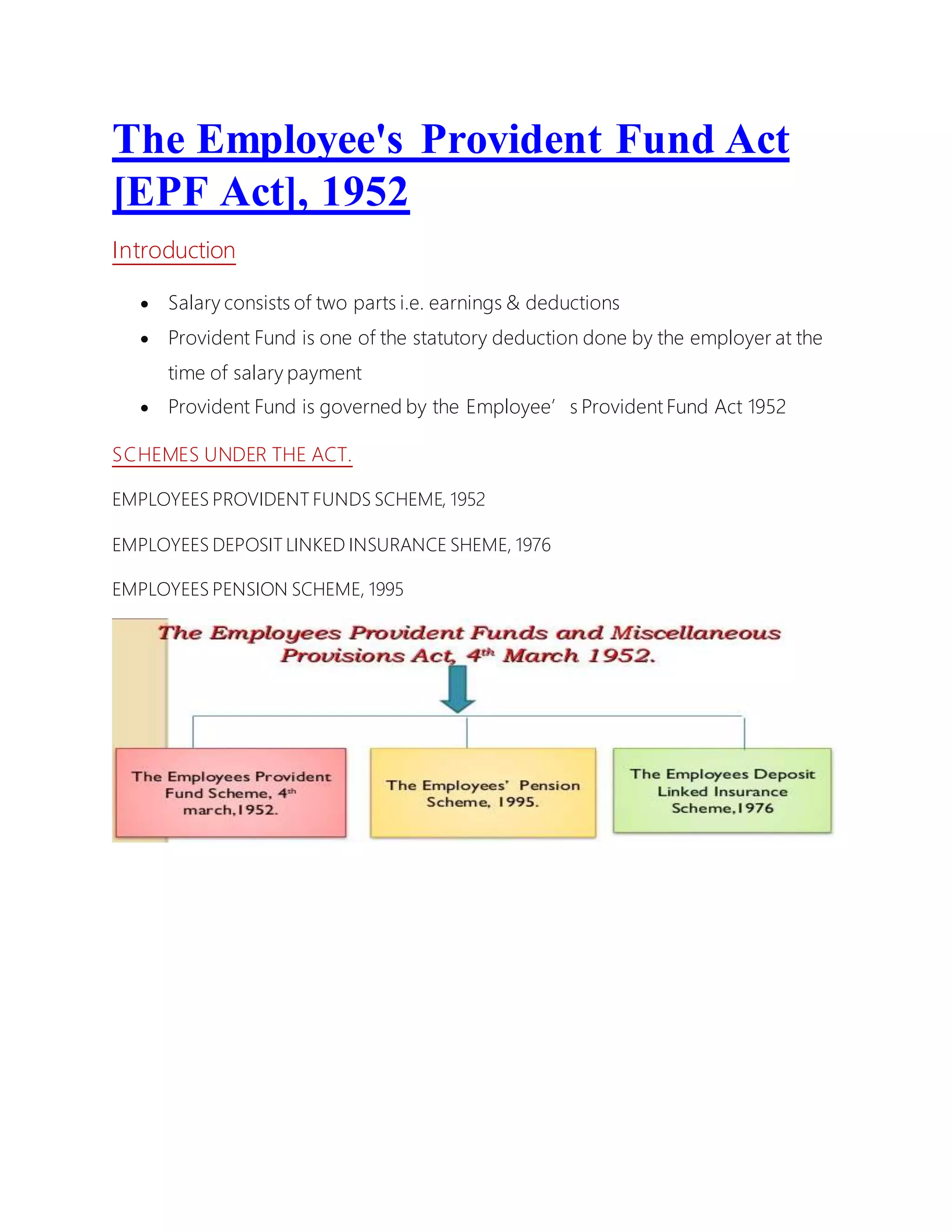 The employee provident Act 1952 | DOCX