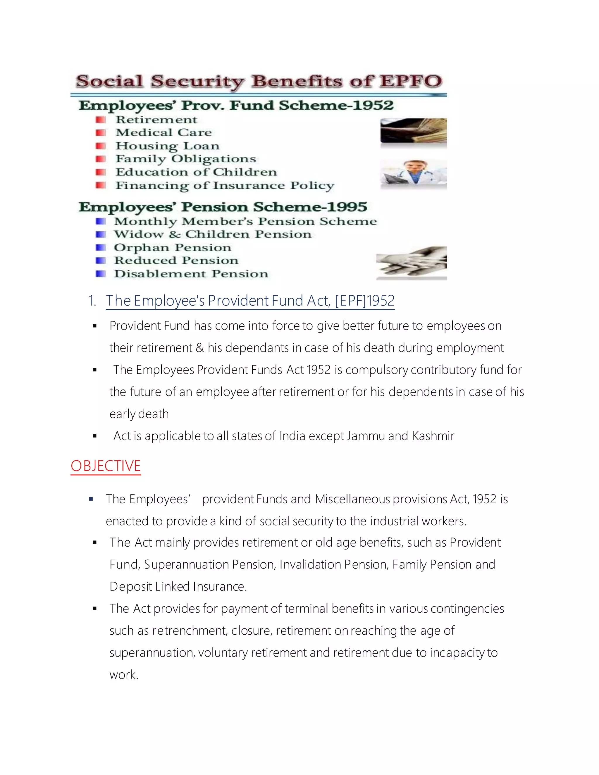 The employee provident Act 1952 | DOCX