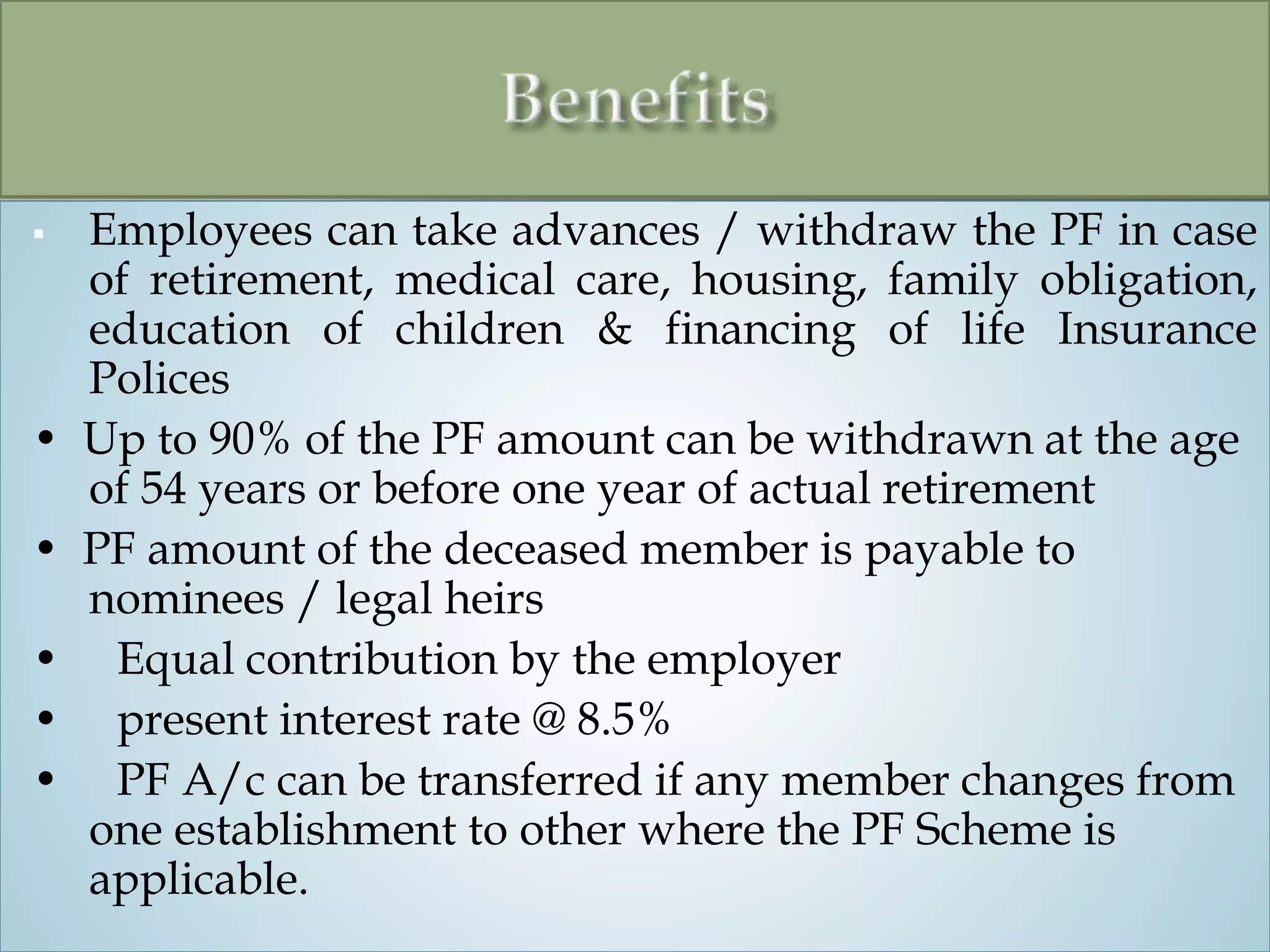 The employee's provident fund | PPTX