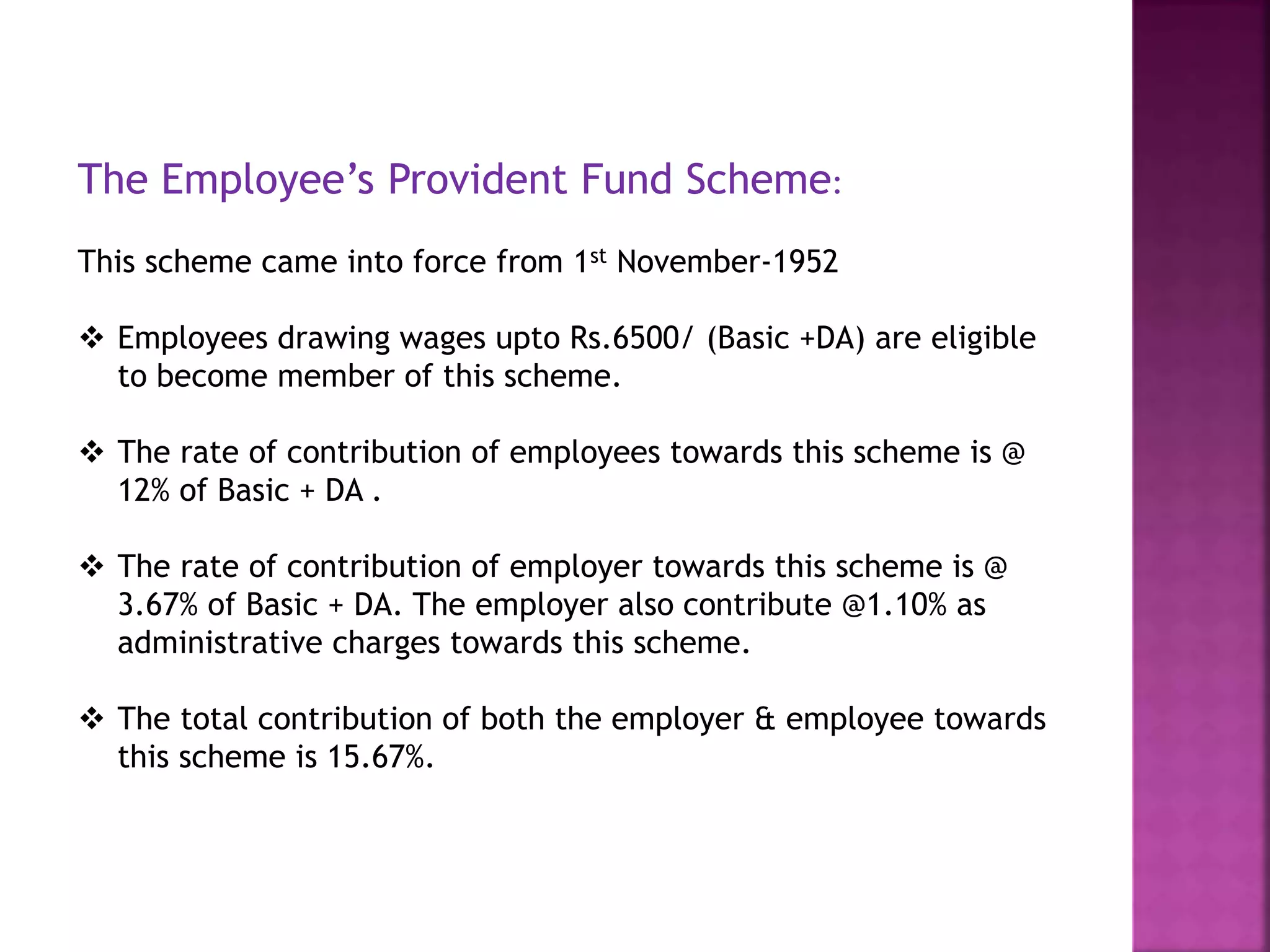 The employee's provident fund act, 1952 (2) | PPTX