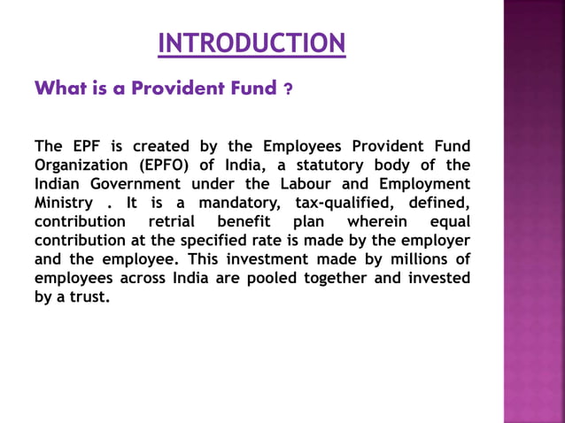 The employee's provident fund act, 1952 (2) | PPTX