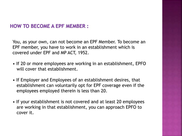 The employee's provident fund act, 1952 (2) | PPTX