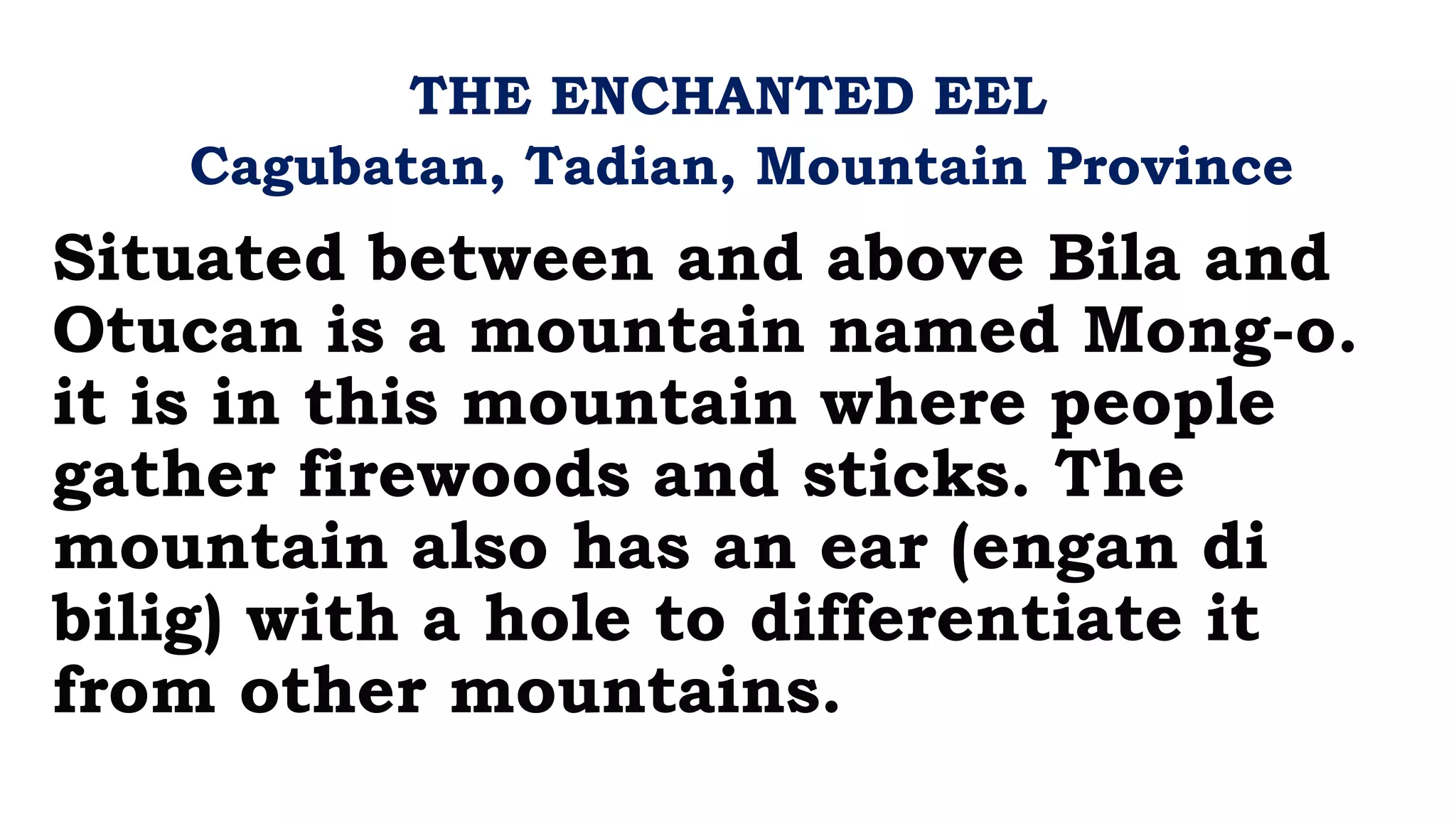 THE ENCHANTED EEL OF CAGUBATAN, TADIAN.pptx