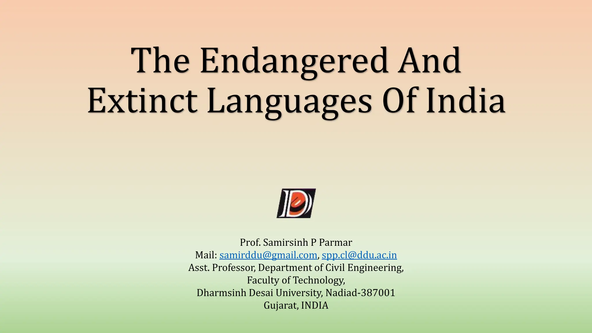 The Endangered And Extinct Languages Of India.pptx