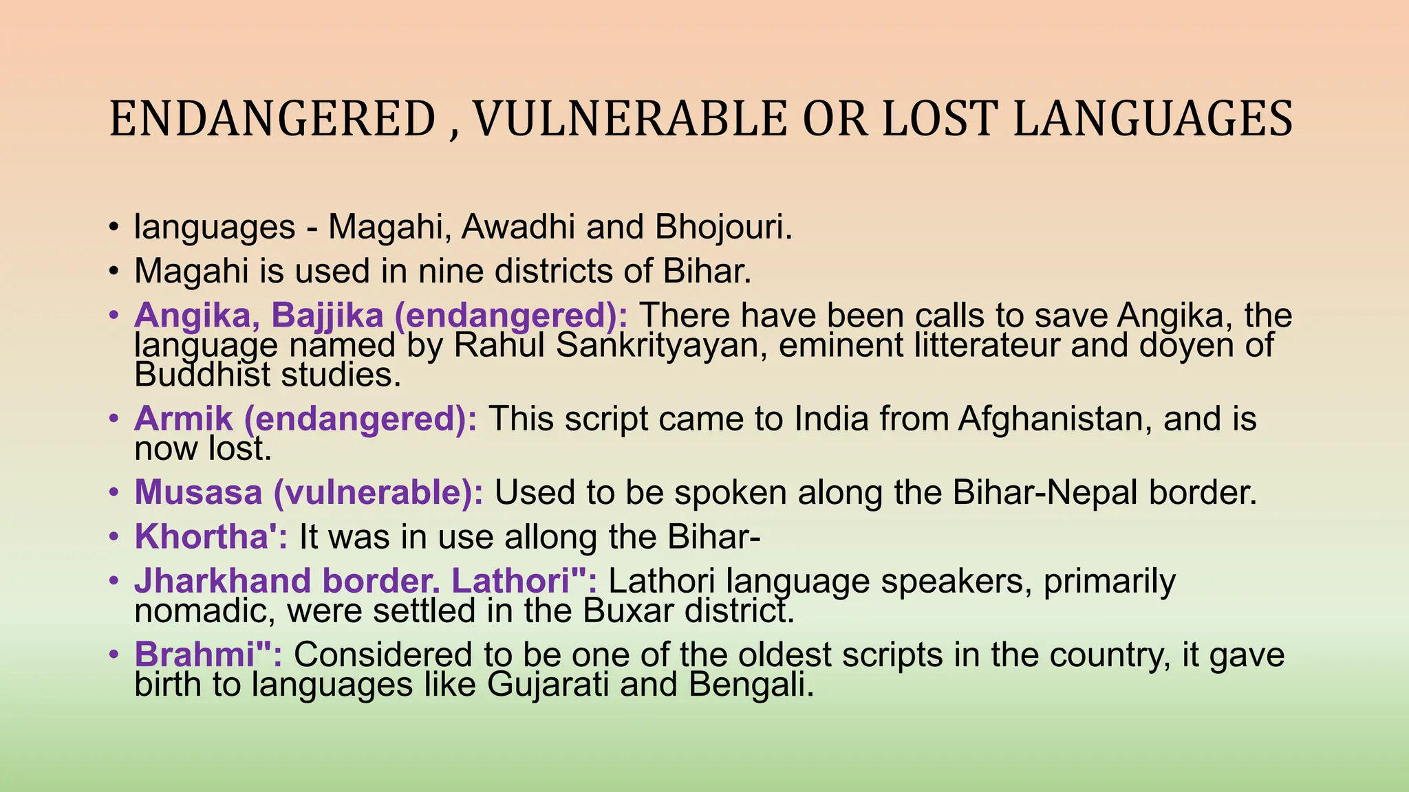 The Endangered And Extinct Languages Of India.pptx