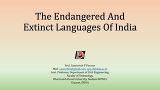 The Endangered And Extinct Languages Of India.pptx