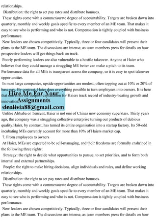 The end of bureaucracy Introduction Haier, based in Qingdao, Chi.pdf ...