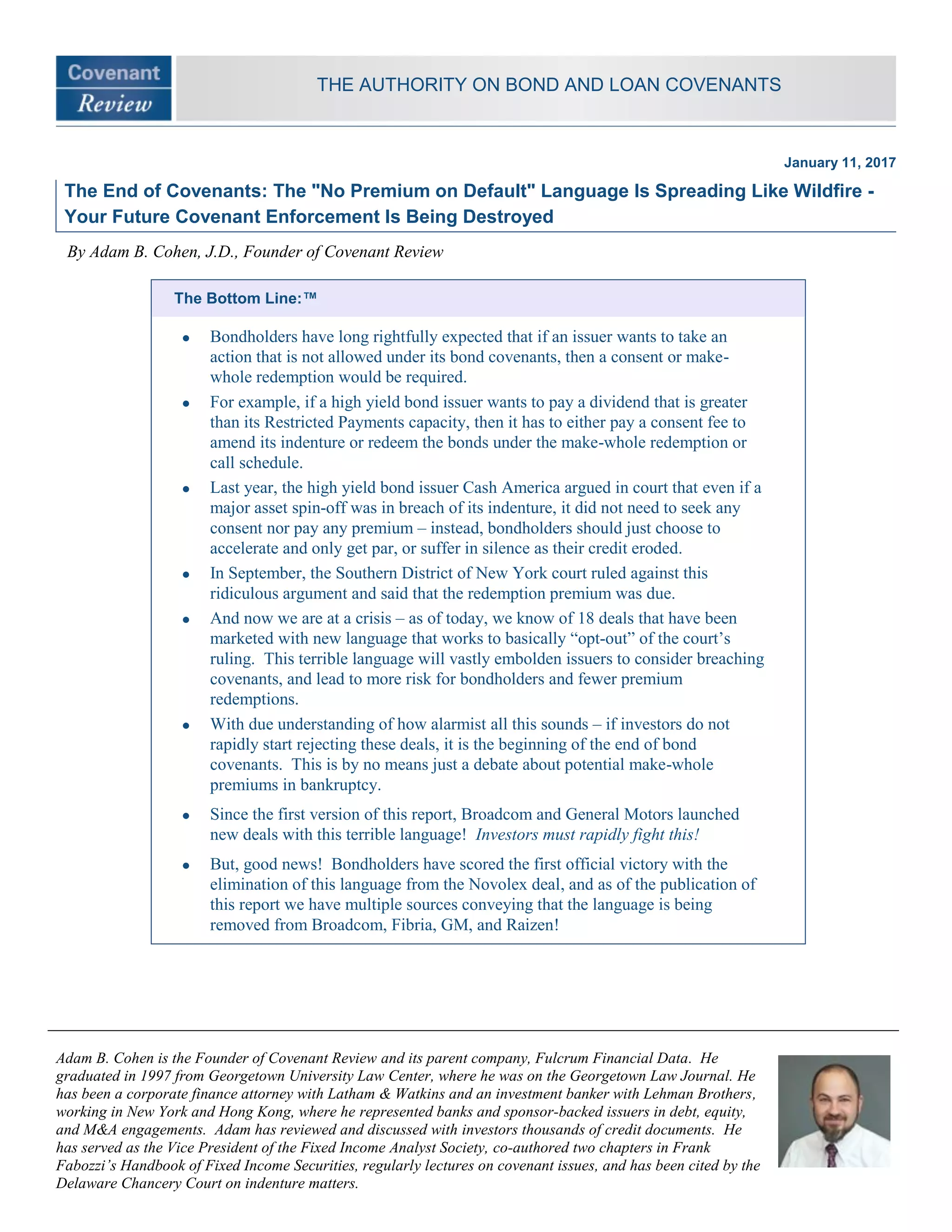 The End of Bond Covenants | PDF
