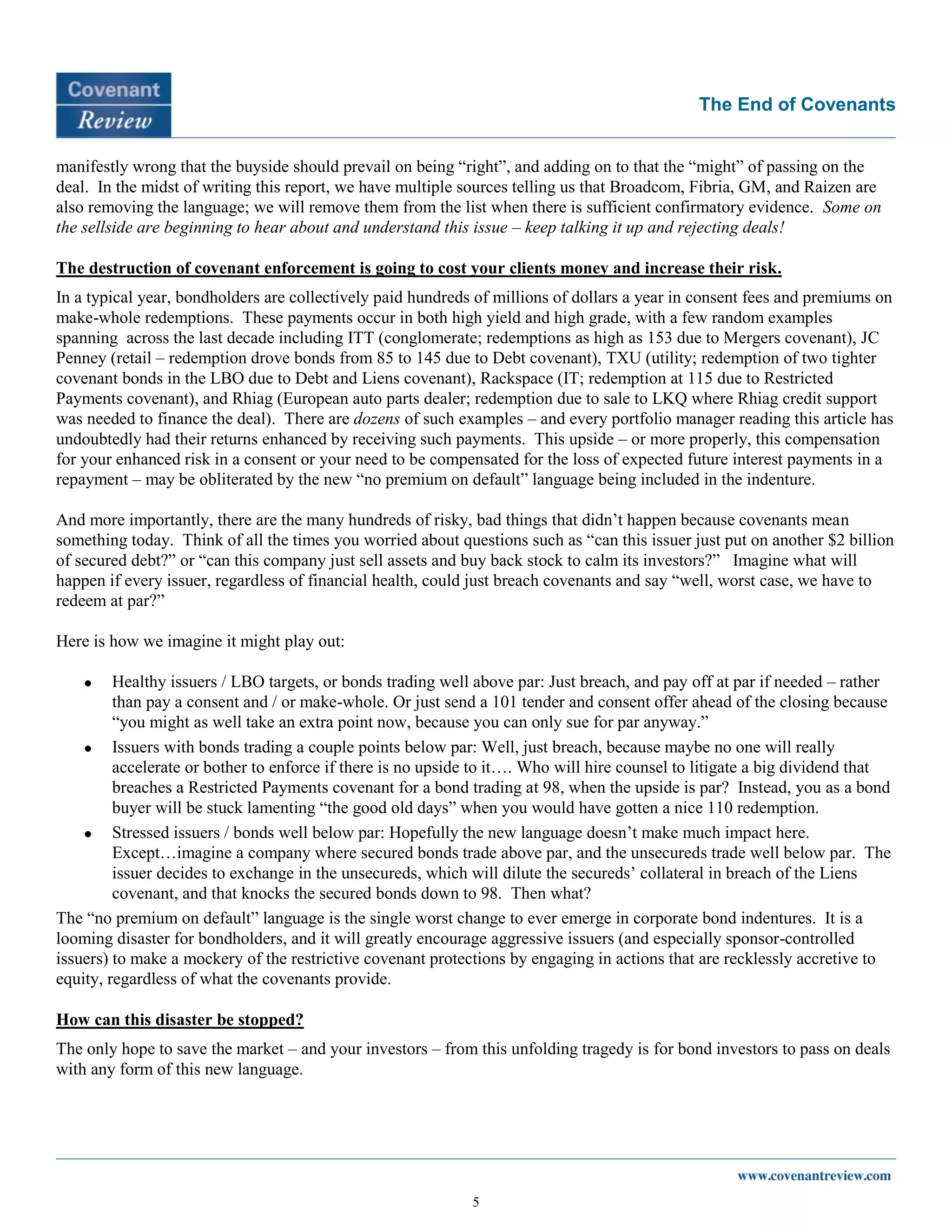 The End of Bond Covenants | PDF