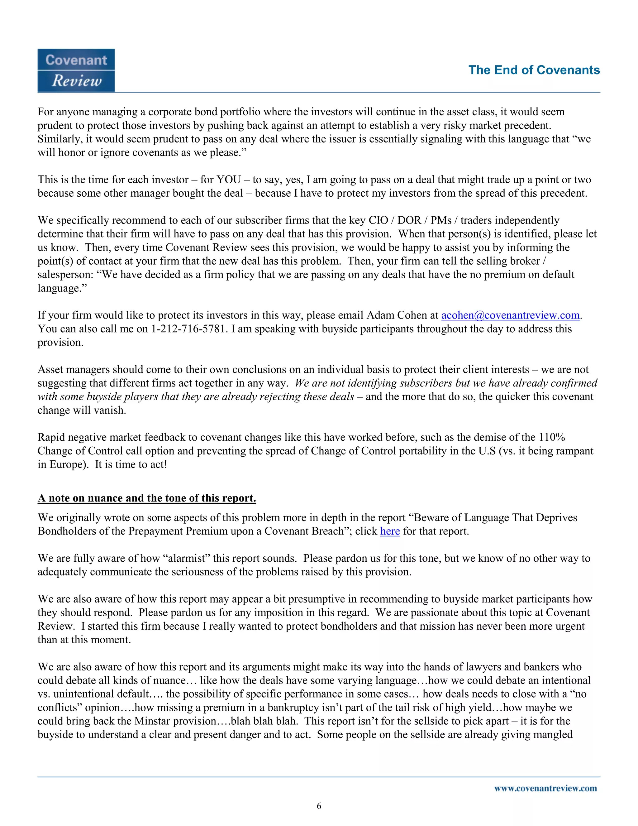 The End of Bond Covenants | PDF
