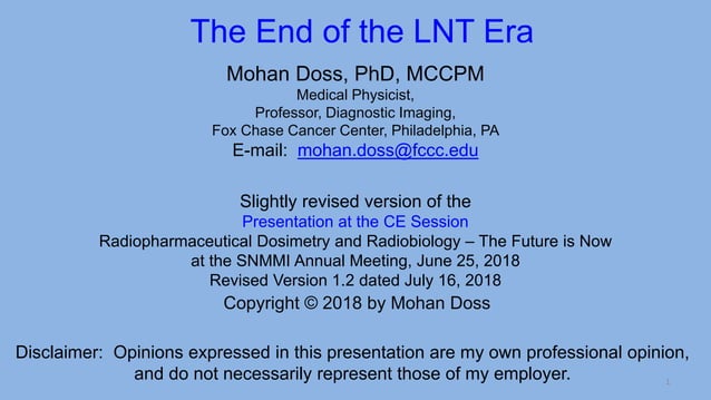 The End of the LNT Era | PPT
