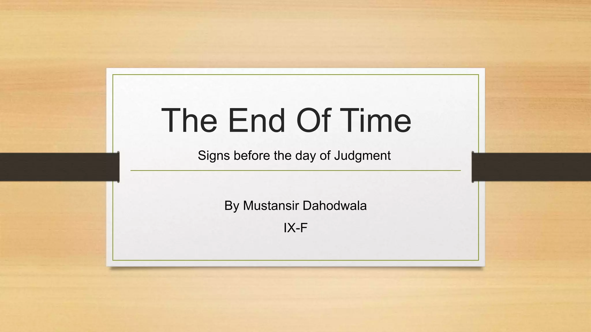 The End Of Time | PPT