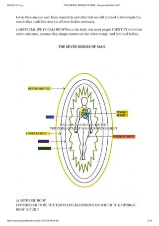 THE ENERGY BODIES OF MAN | PDF