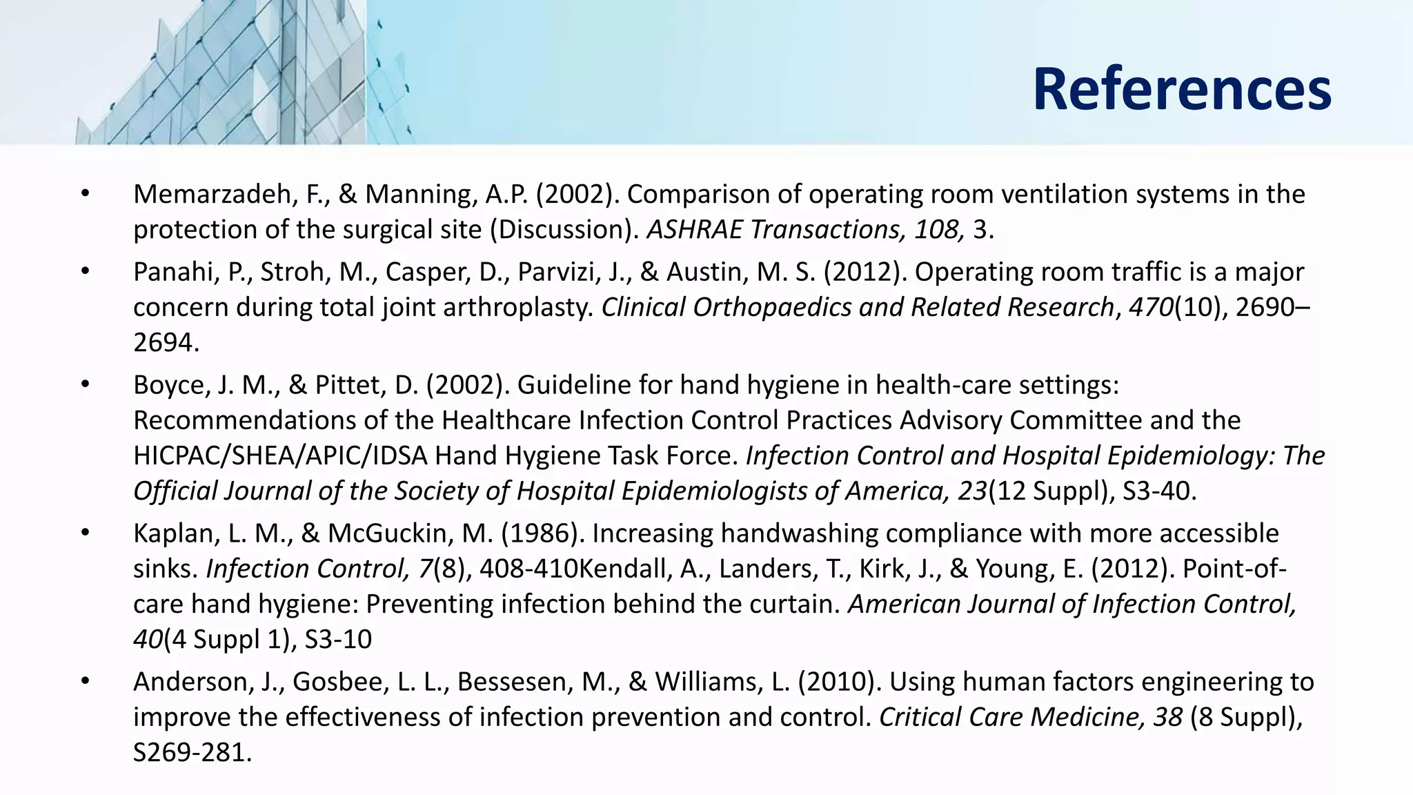 The engineer's secrets for prevention of hospital acquired infections ...