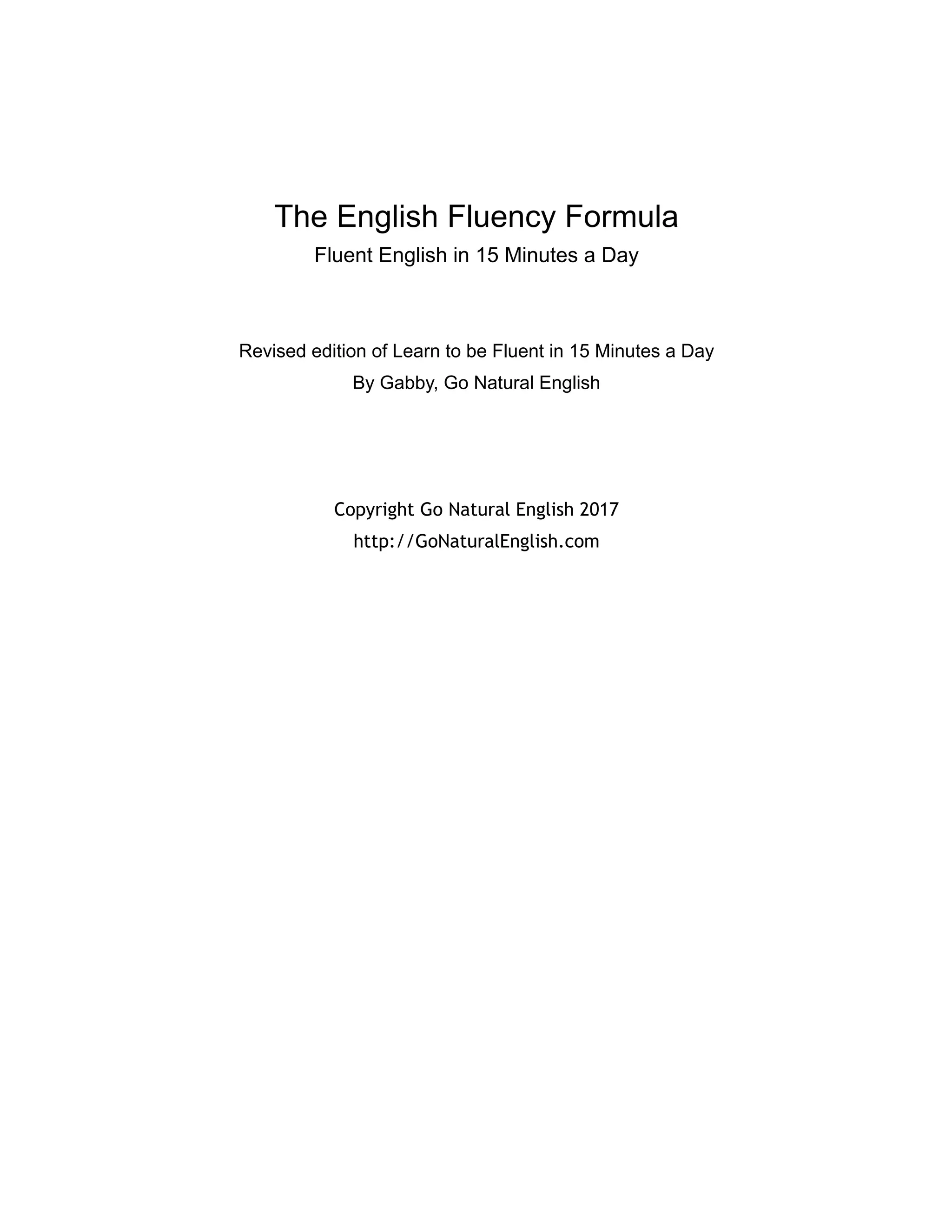 The english fluency_formula | PDF