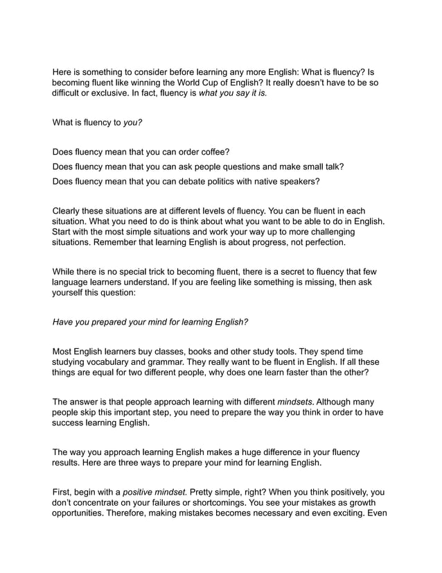 The english fluency_formula | PDF