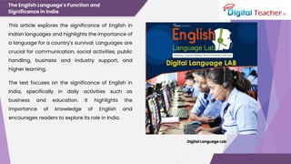 The English Language's Function and Significance in India | PDF