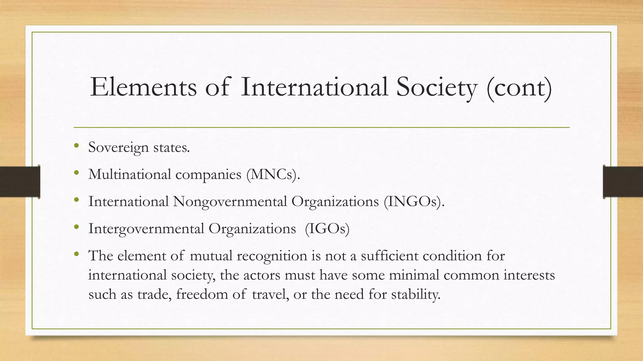 The English school of International Relations | PPTX