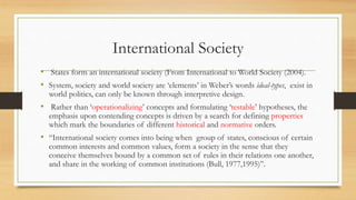 The English school of International Relations | PPTX