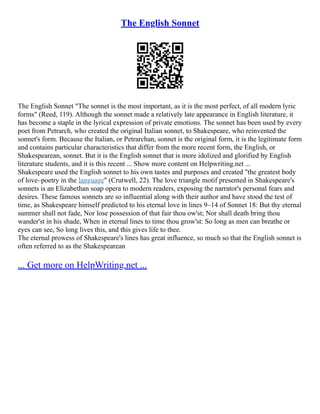 The English Sonnet | PDF