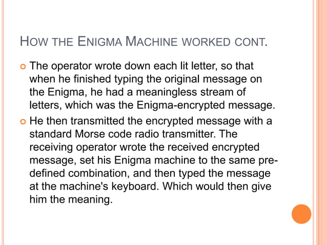 The enigma machine lesson 2 | PPT