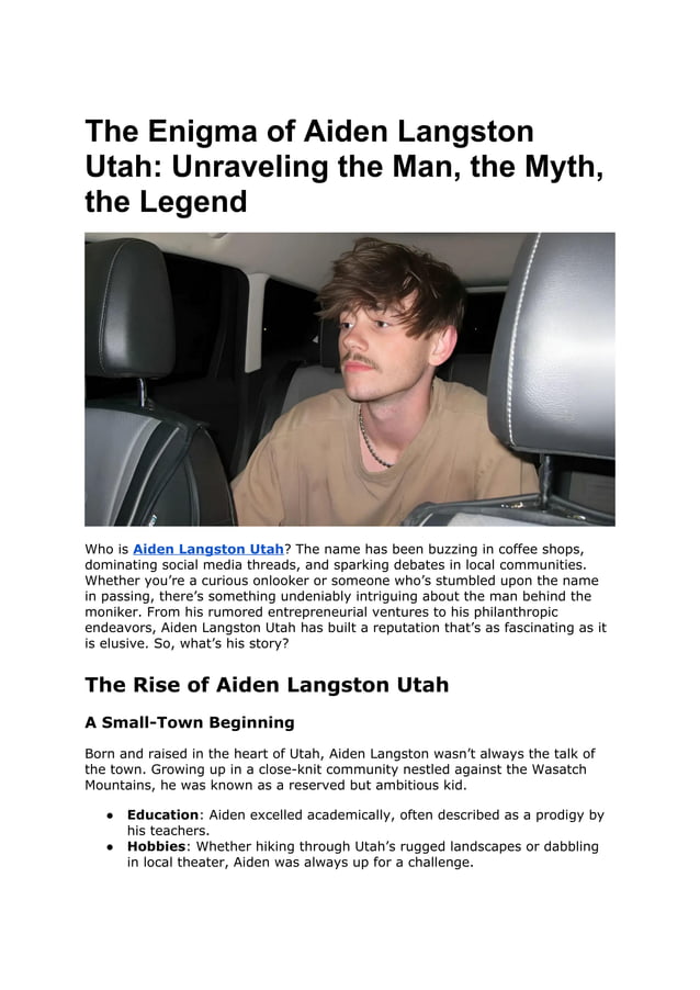 The Enigma of Aiden Langston Utah_ Unraveling the Man, the Myth, the ...