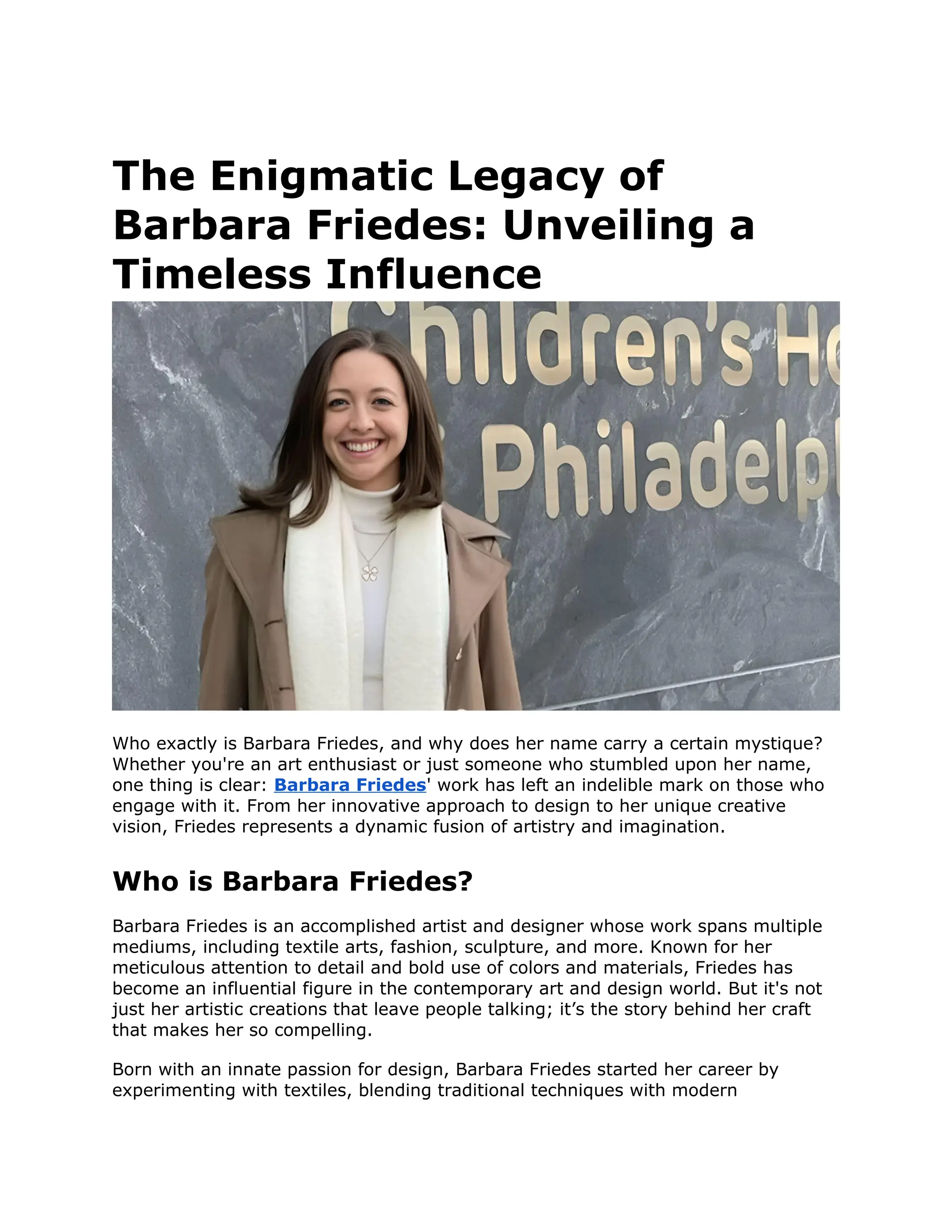 The Enigmatic Legacy of Barbara Friedes_ Unveiling a Timeless Influence ...