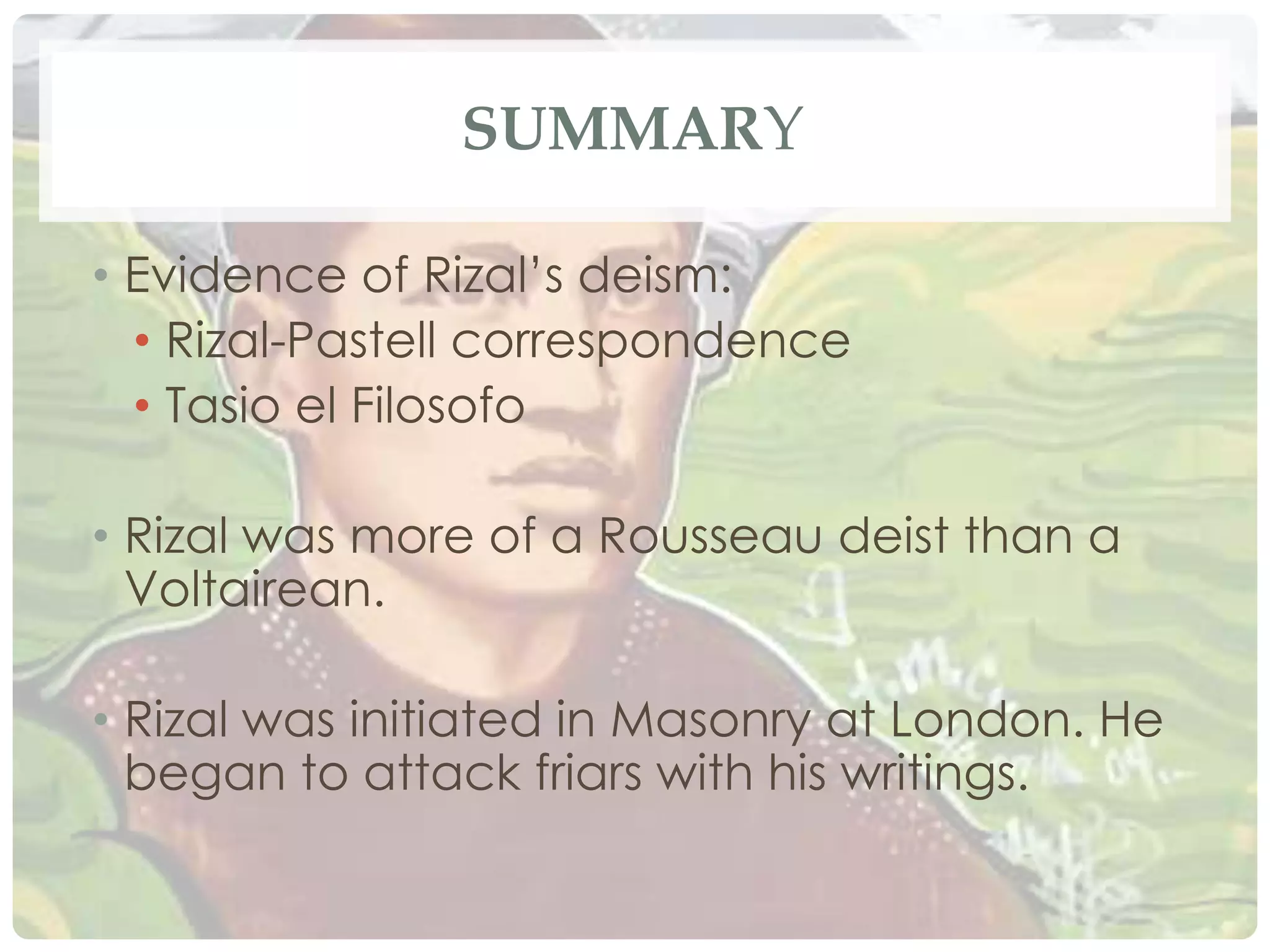 The enlightenment, deism, and rizal | PPTX