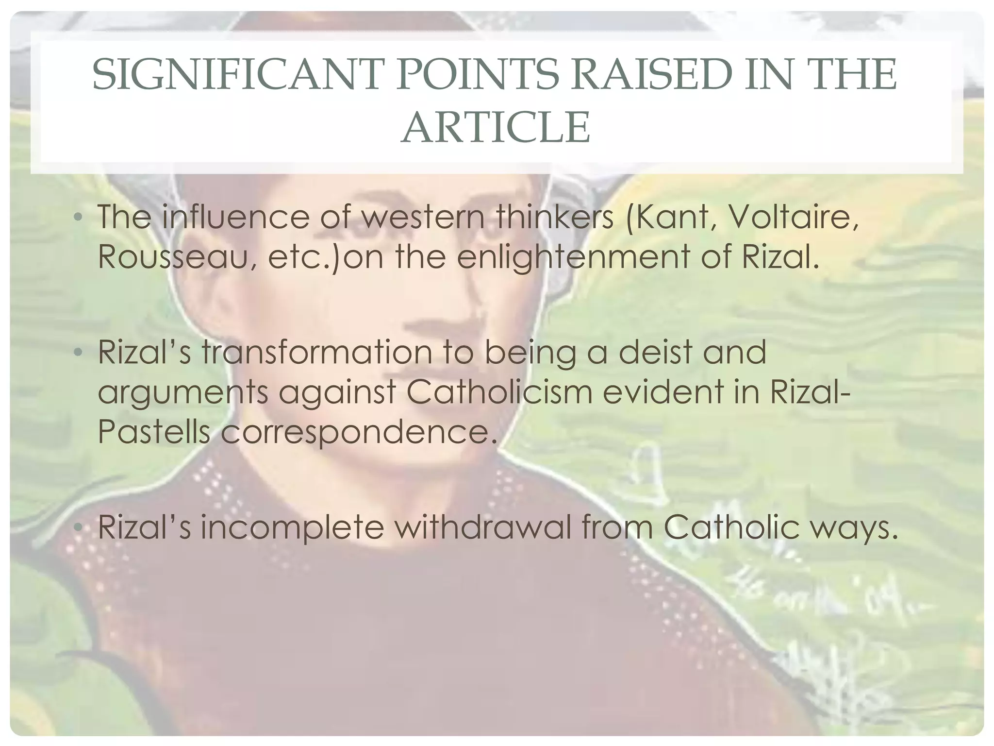 The enlightenment, deism, and rizal | PPTX