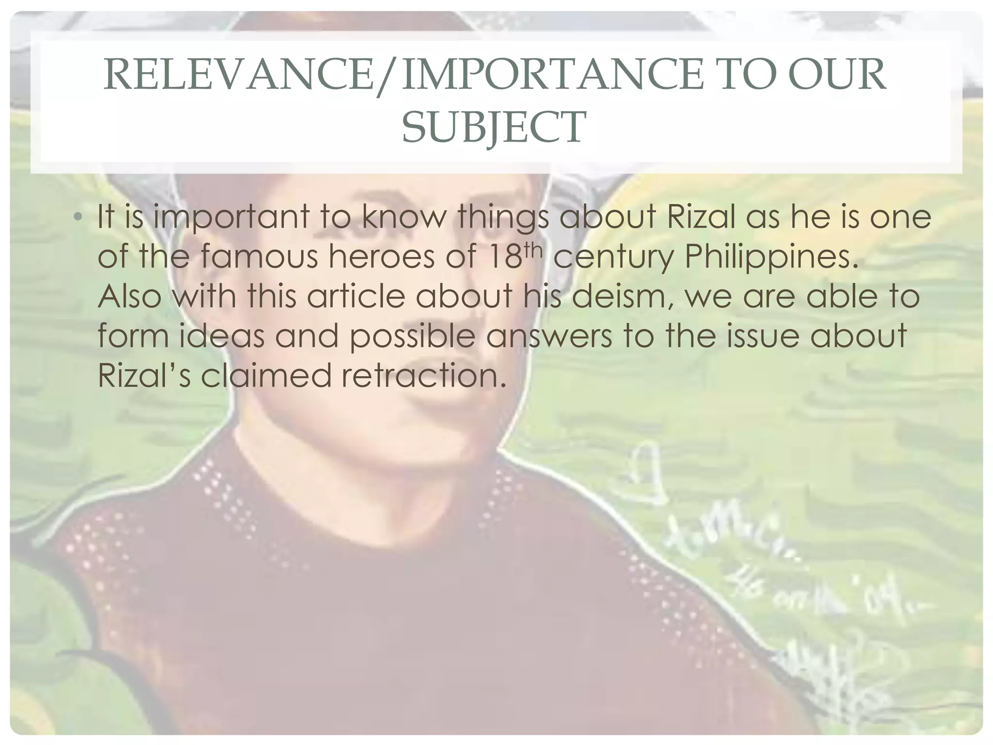 The enlightenment, deism, and rizal | PPTX