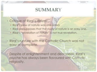 The enlightenment, deism, and rizal | PPTX