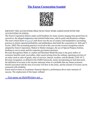 The Enron Corporation Scandal | PDF