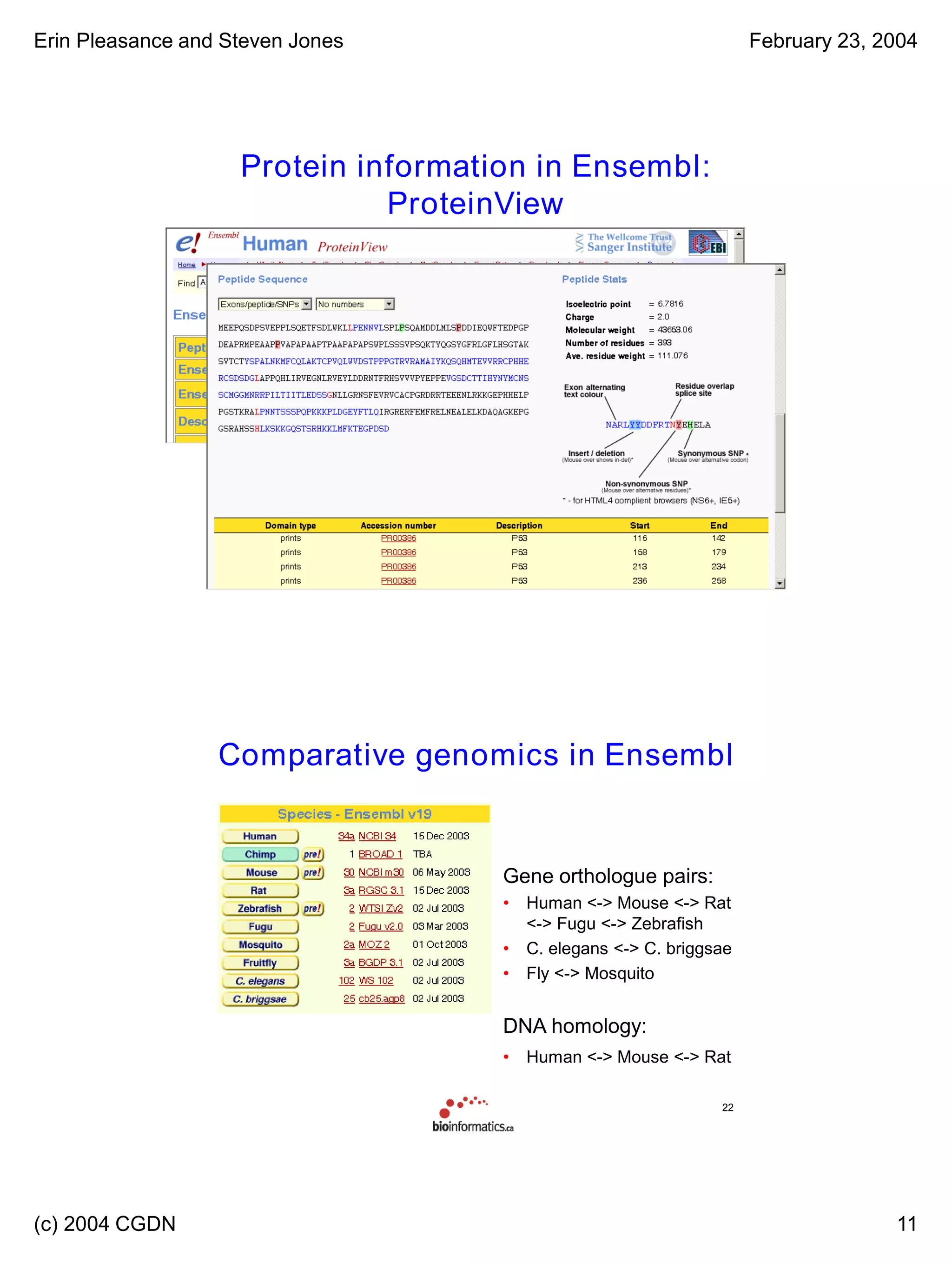The ensembl database | PDF