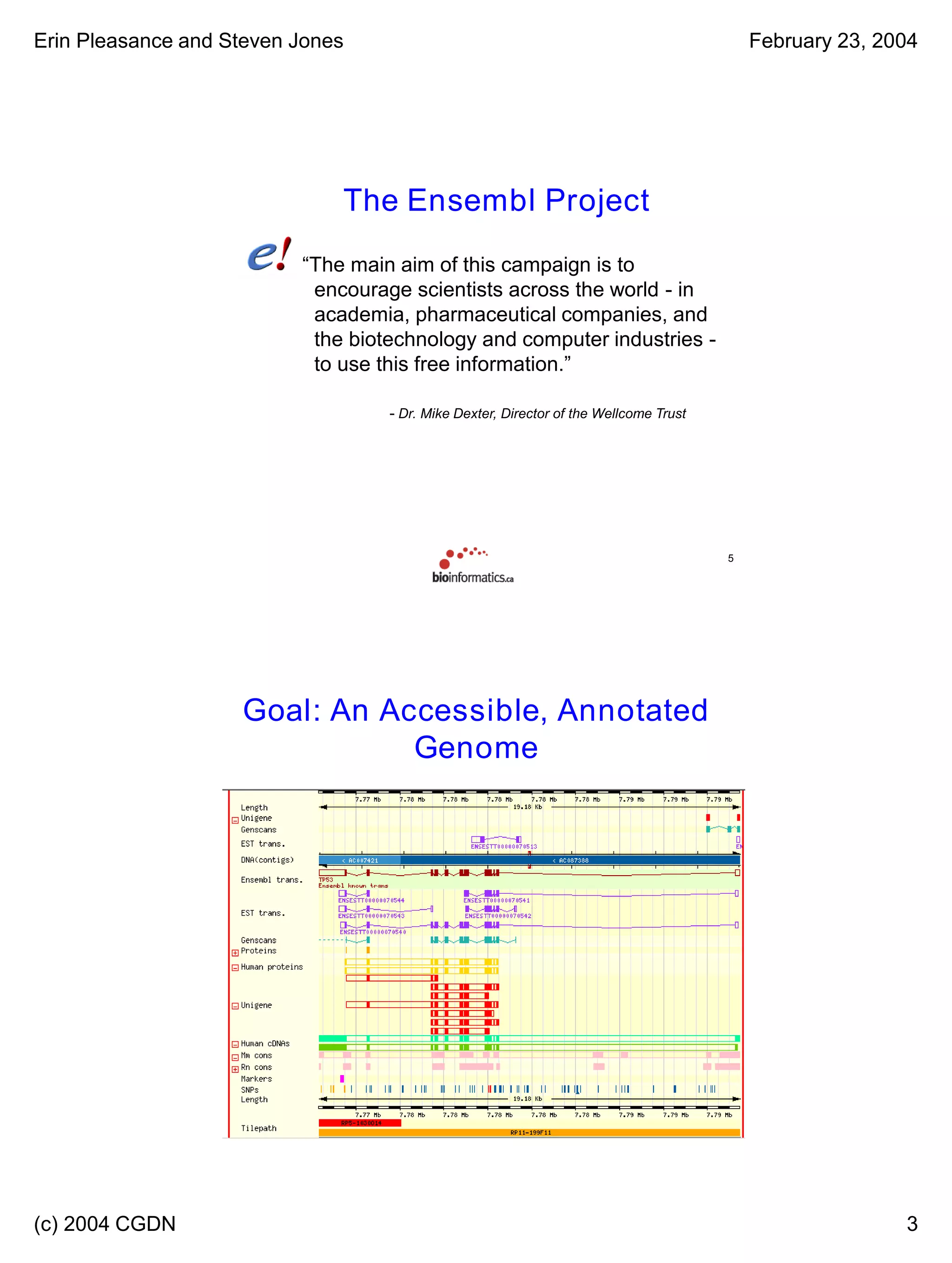 The ensembl database | PDF